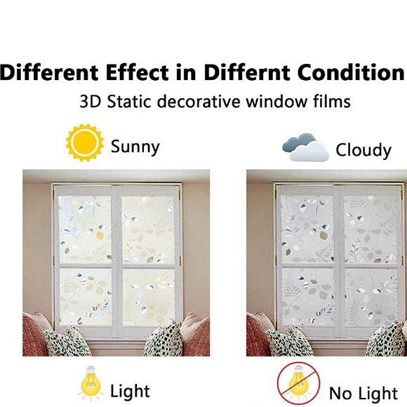 Accents | Glass Film 3d Leaf Decorative Window Sticker | Poshmark